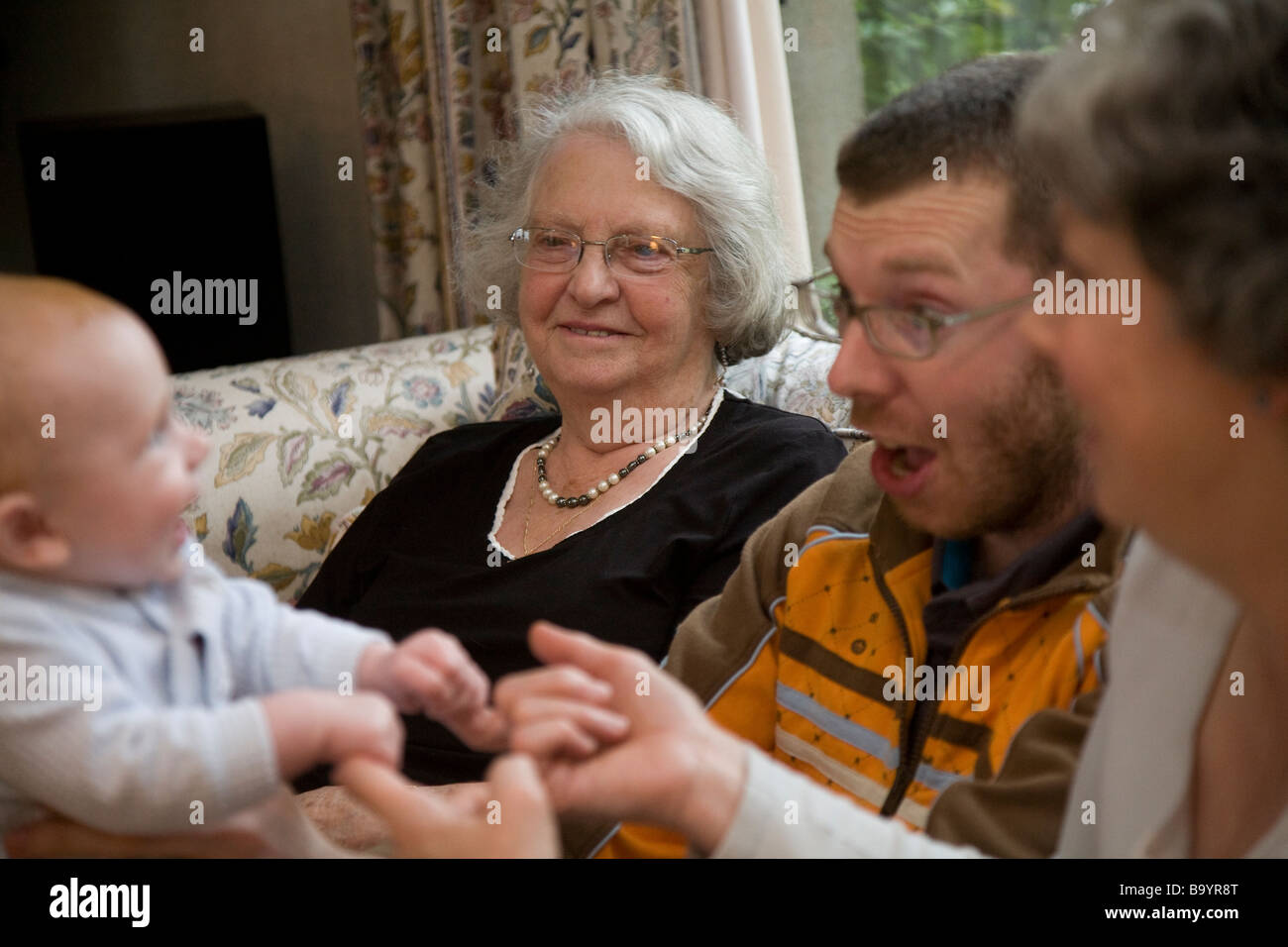 four 4 generations together Stock Photo - Alamy