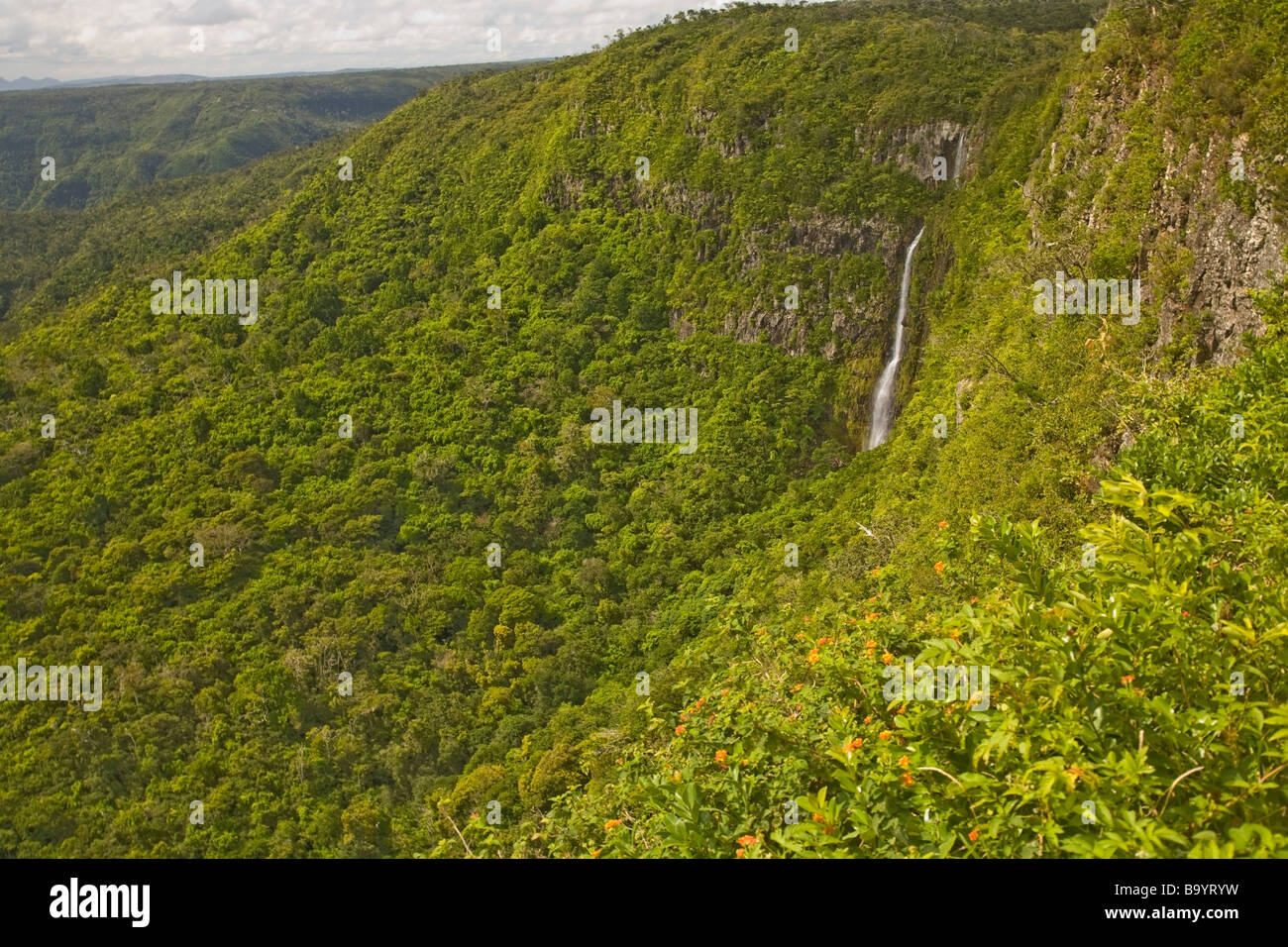 River Noire Falls, Viewpoint at Black River Gorges National Park ...