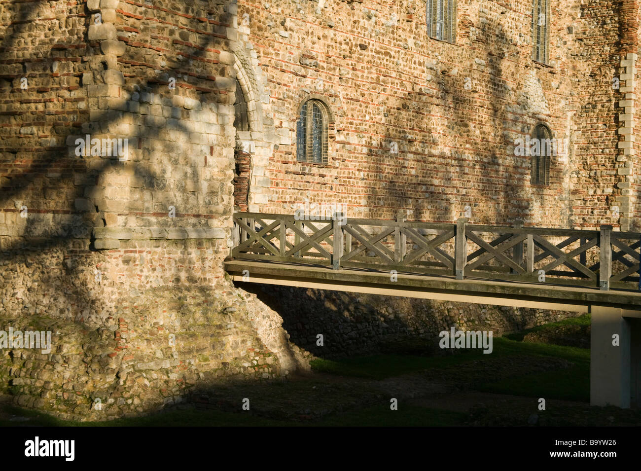 Bridge over to Colchester Castle Stock Photo - Alamy