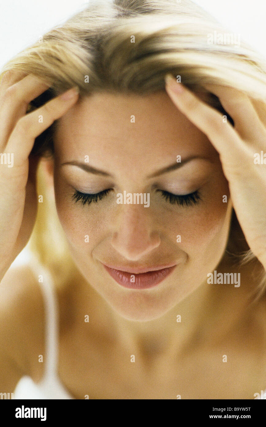 Hands running through hair hi-res stock photography and images - Alamy