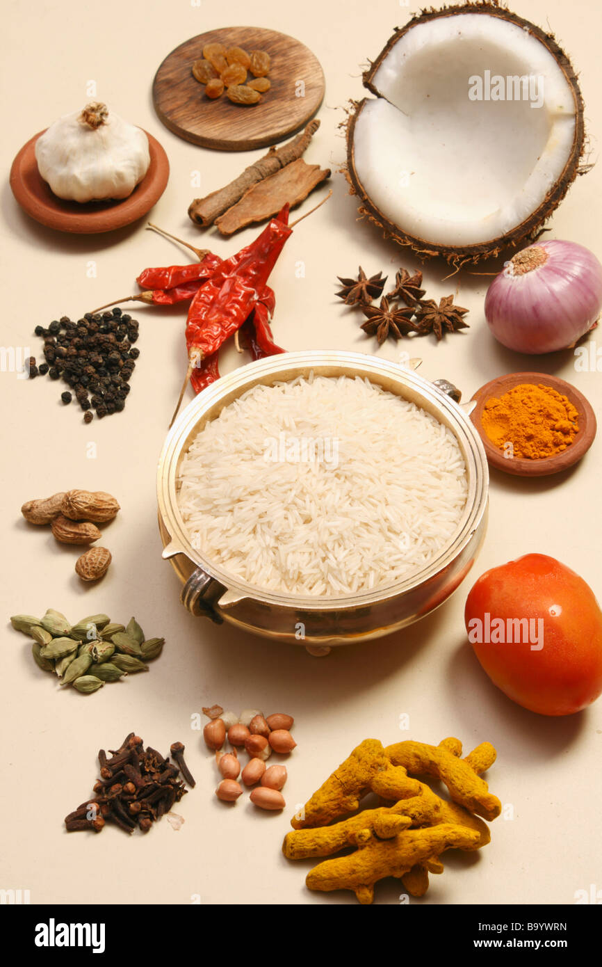 Biryani Ingredients - Ingredients used in preparation of Biryani Stock ...