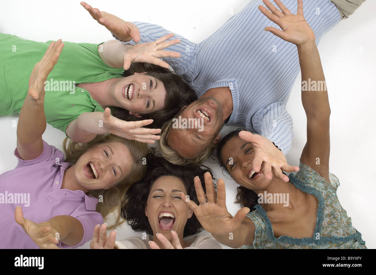 High five circle women hi-res stock photography and images - Alamy