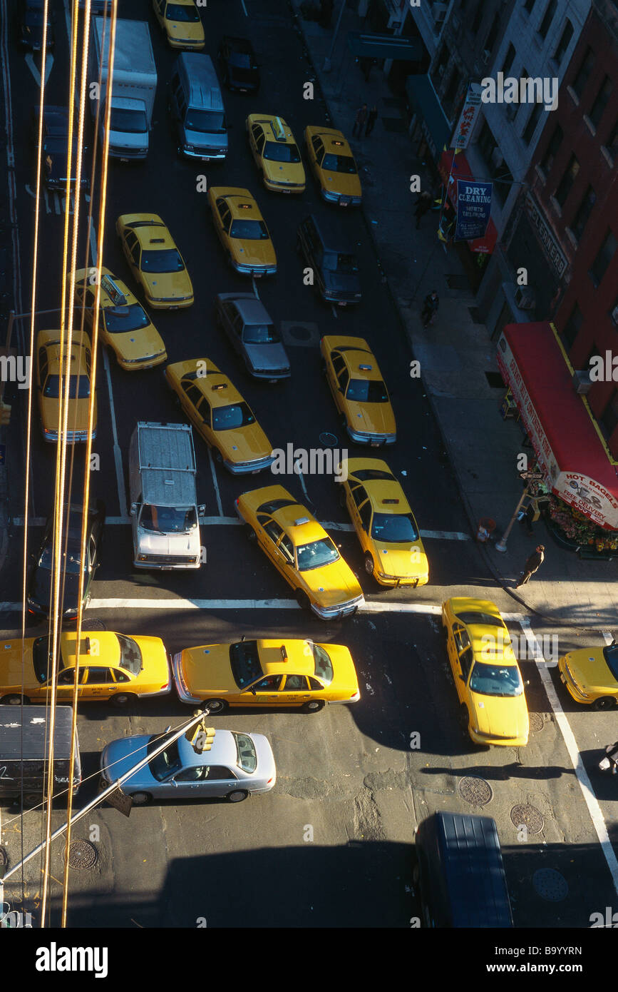 Crowded intersection, high angle view Stock Photo - Alamy