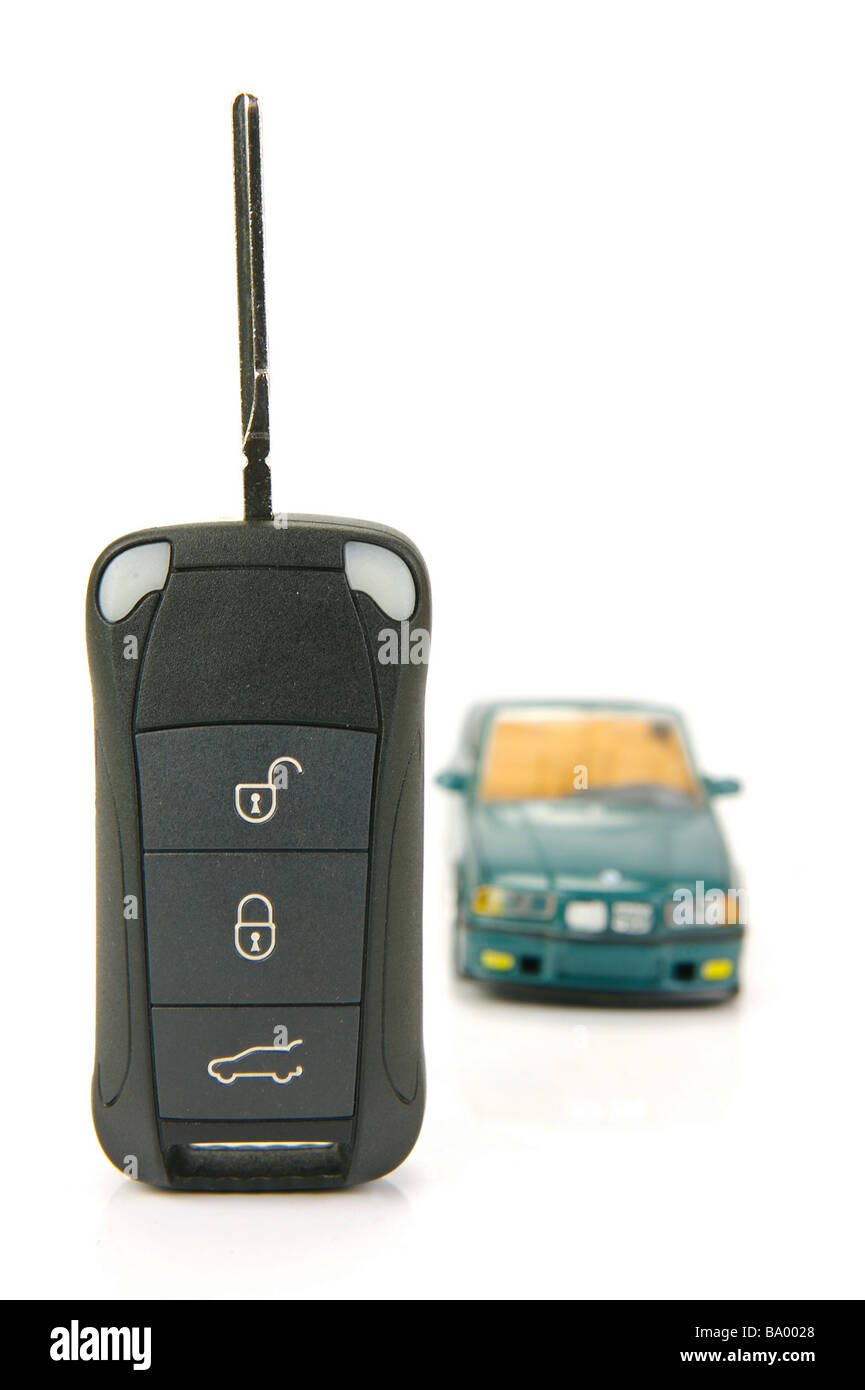 Modern car key isolated against a white background Stock Photo - Alamy