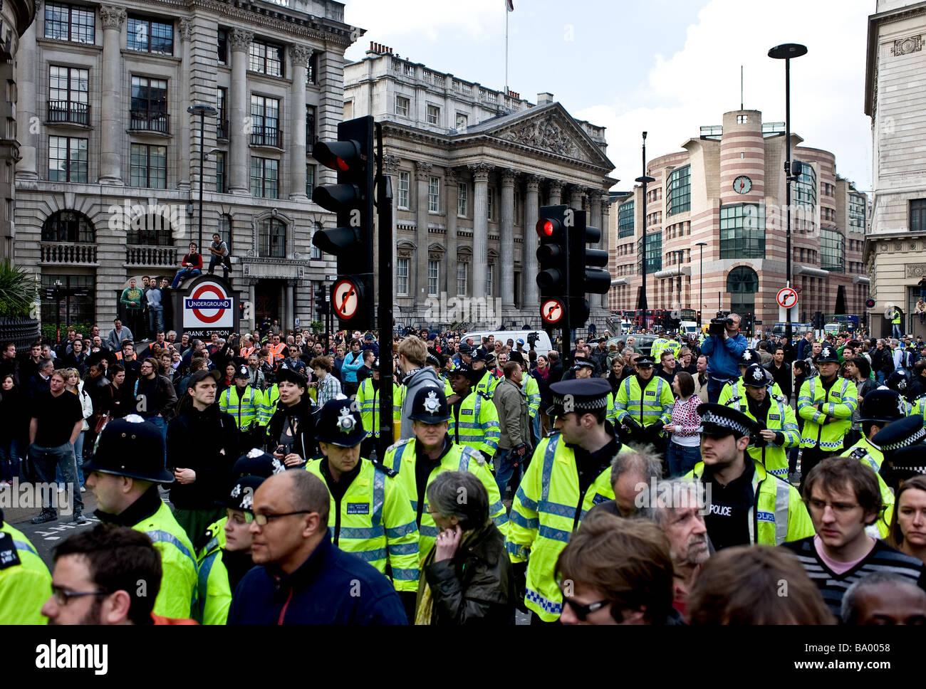 Protesters at a demonstration in the City of London Stock Photo - Alamy