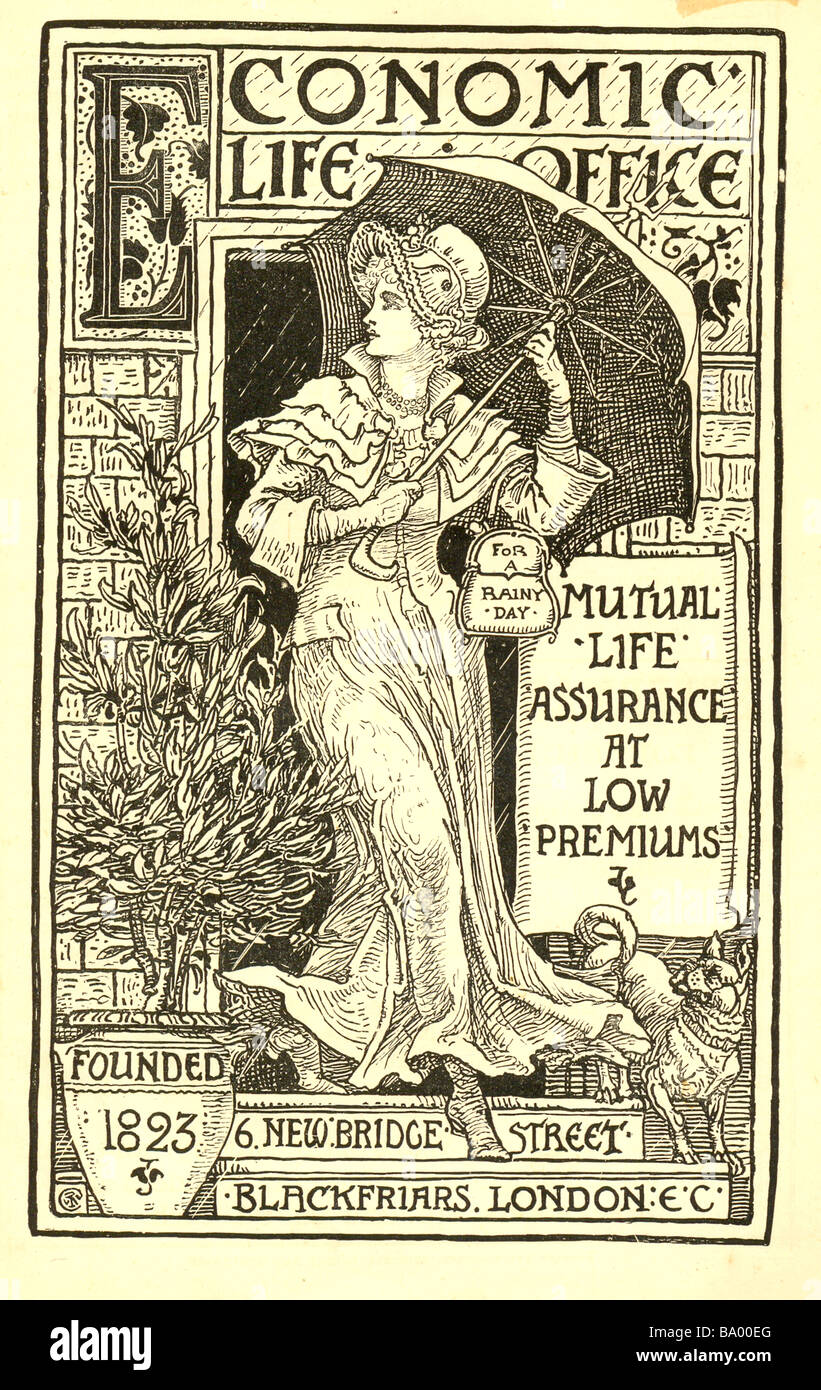 Victorian advertisement for the Economic Life Office July 1891 Stock ...