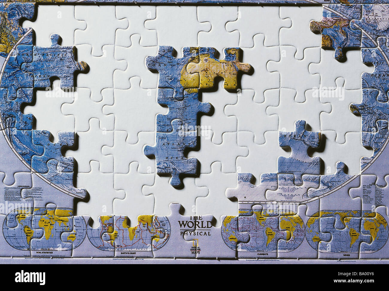 World map puzzle unfinished hi-res stock photography and images - Alamy