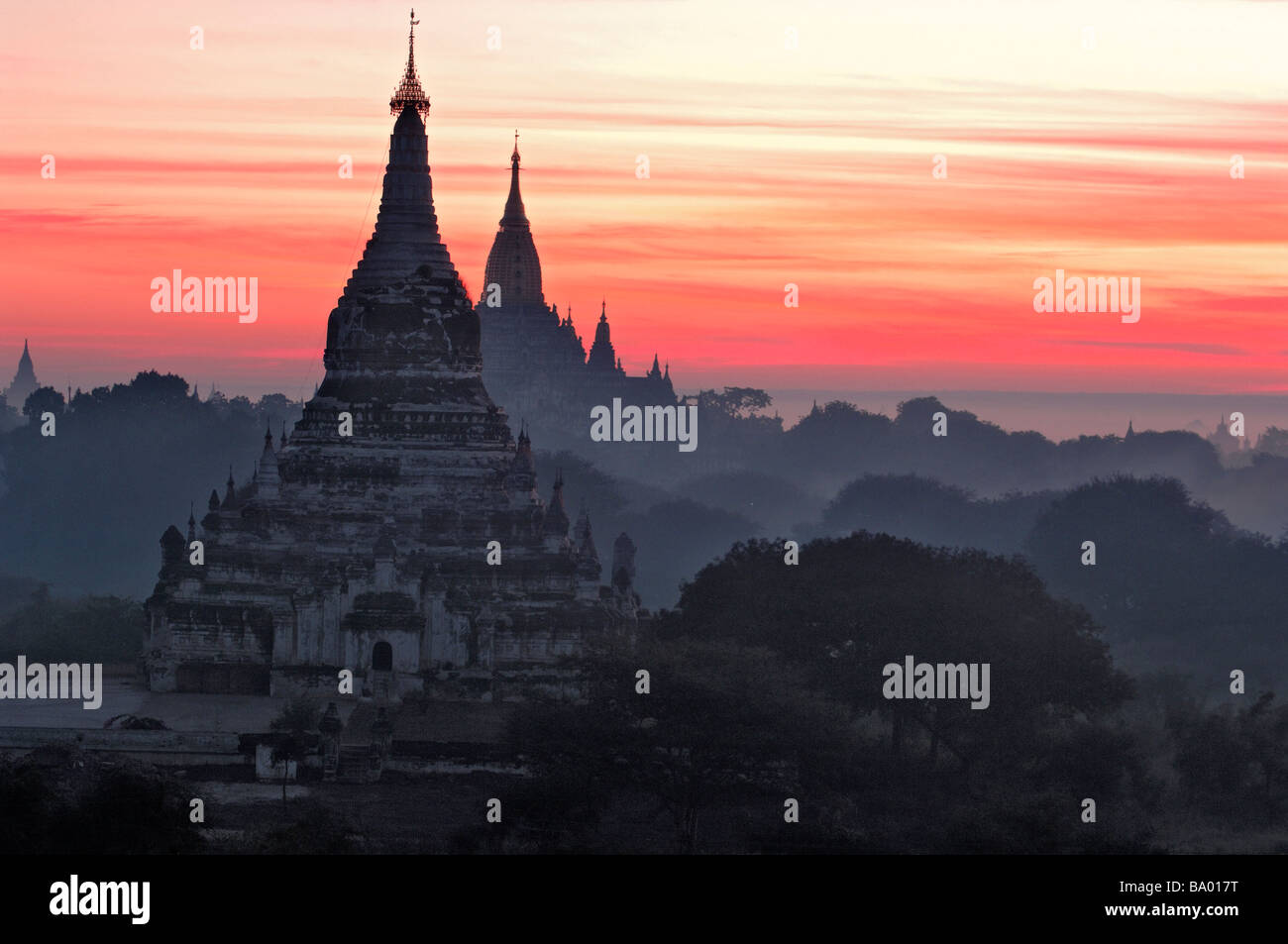 the ancient temple city of Pagan Bagan at Myanmar Burma Birma Stock ...