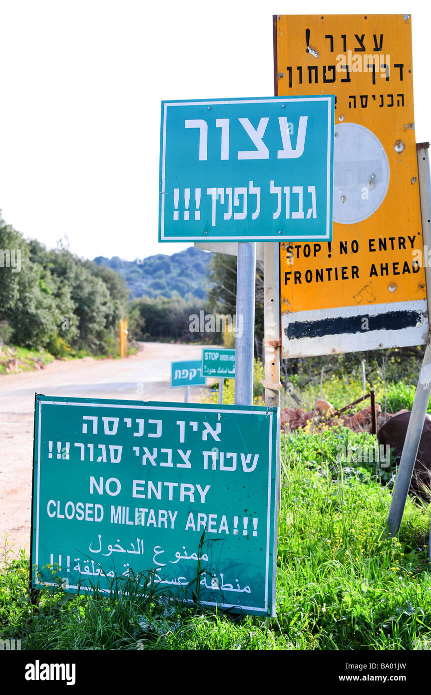 Israel Upper Galilee Frontier Ahead and closed military area warning ...