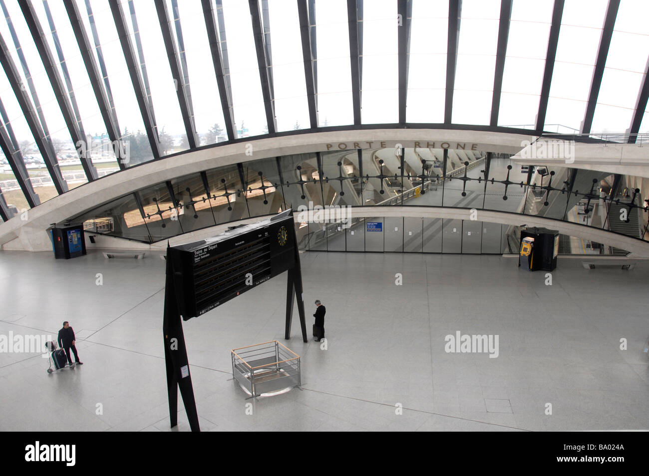TGV trains station, Saint Exupery airport, Lyon, Satolas, France Stock ...