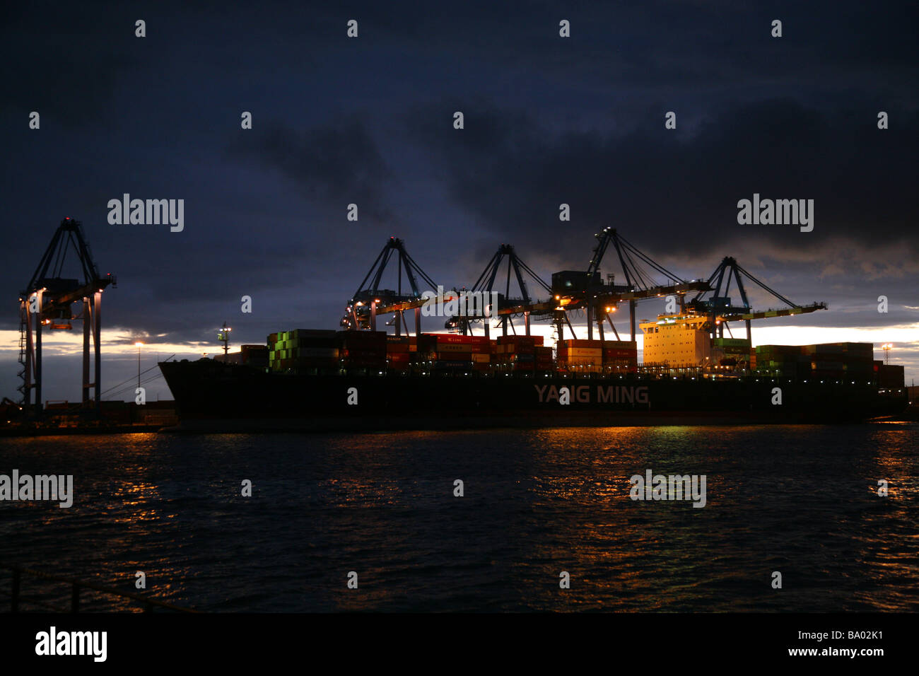 Cargo ship at night hi-res stock photography and images - Alamy