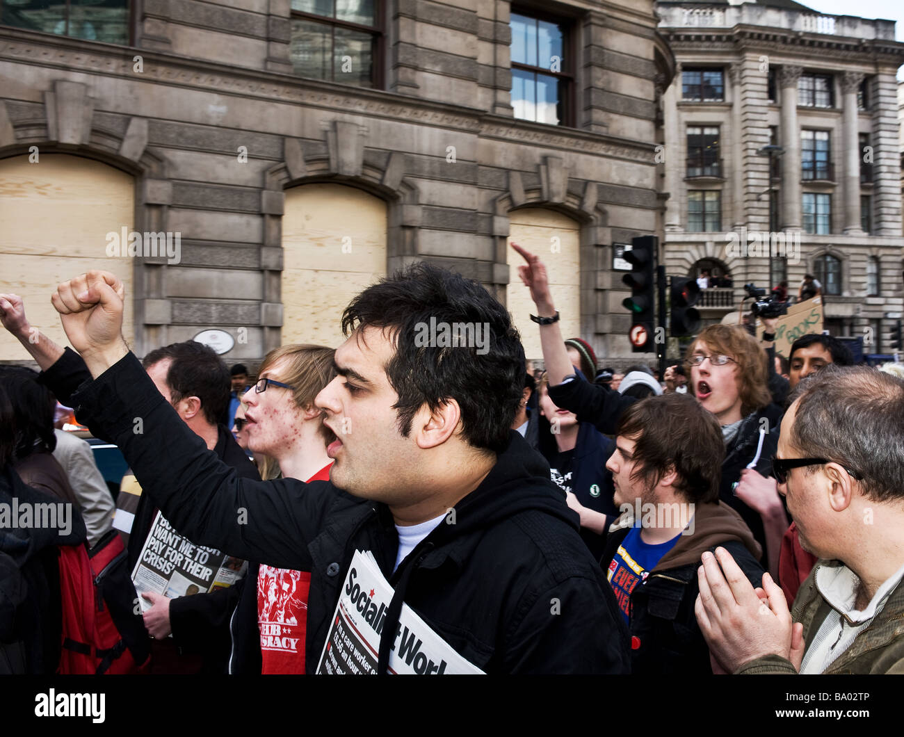 Protesters at the G20 demonstration in the City of London. Photo by ...