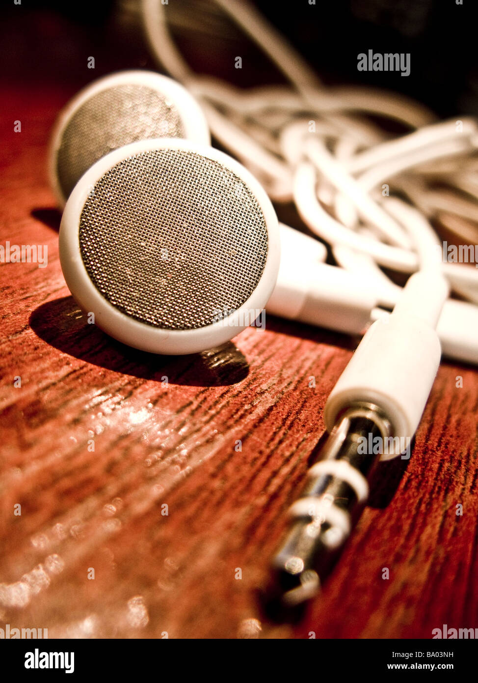 headphones and mini jack plug close up Stock Photo - Alamy