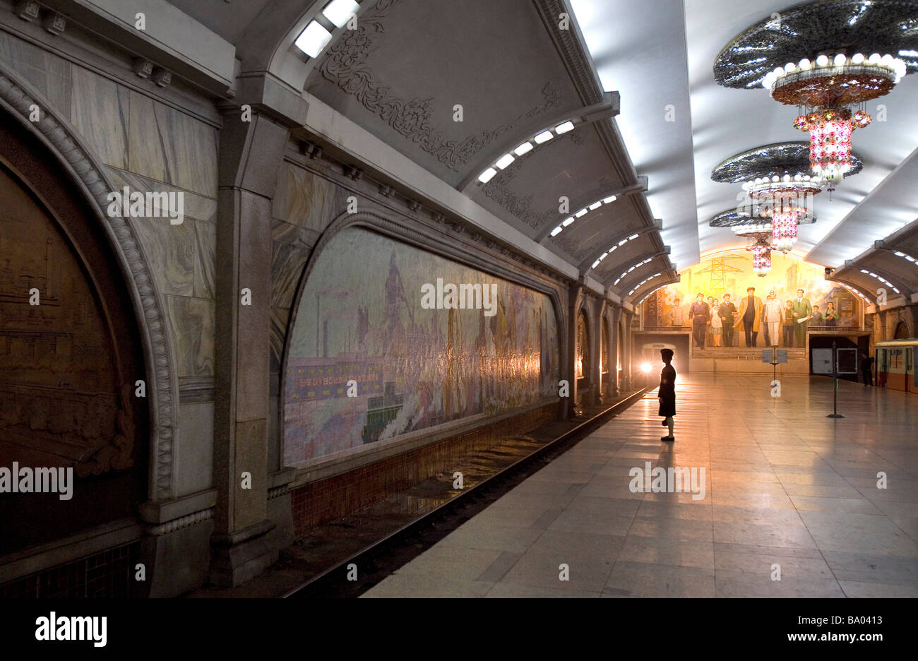 Subway Station in Pyongyang (DPRK, North Korea Stock Photo - Alamy
