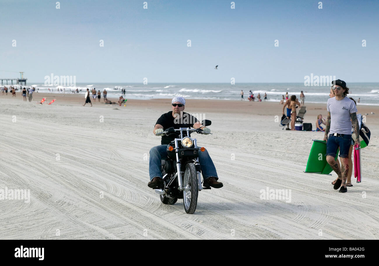 Biker riding on Daytona Beach Florida USA Stock Photo - Alamy
