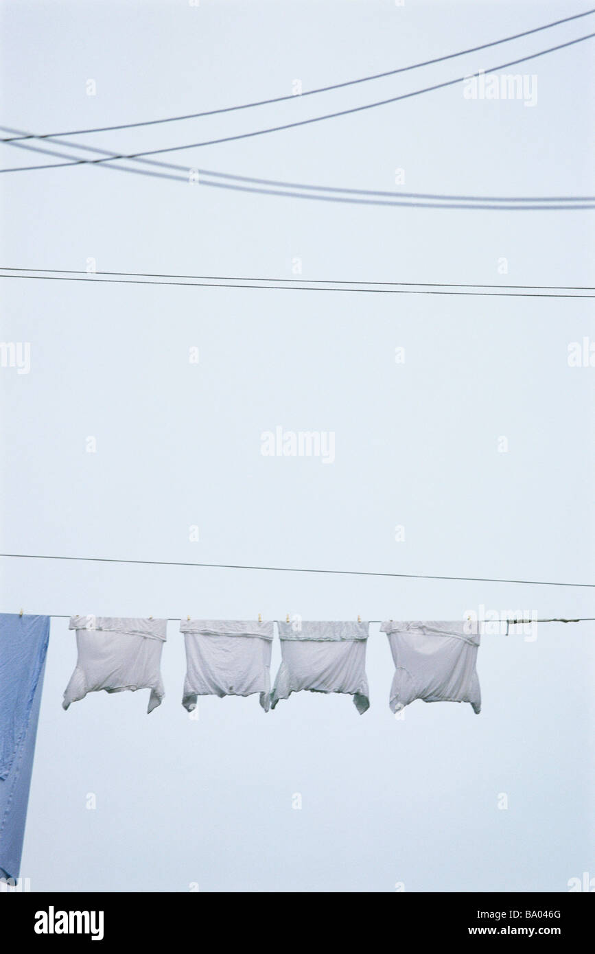 Laundry hanging on clothes-line Stock Photo - Alamy