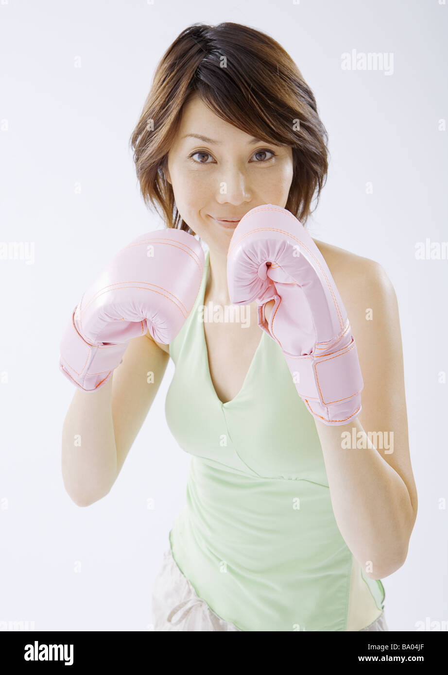 A woman boxing-exercising Stock Photo - Alamy