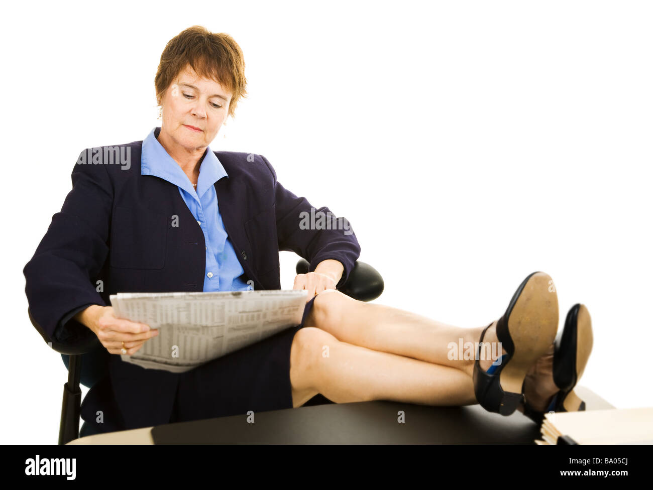 Woman feet on desk reading hi-res stock photography and images - Alamy