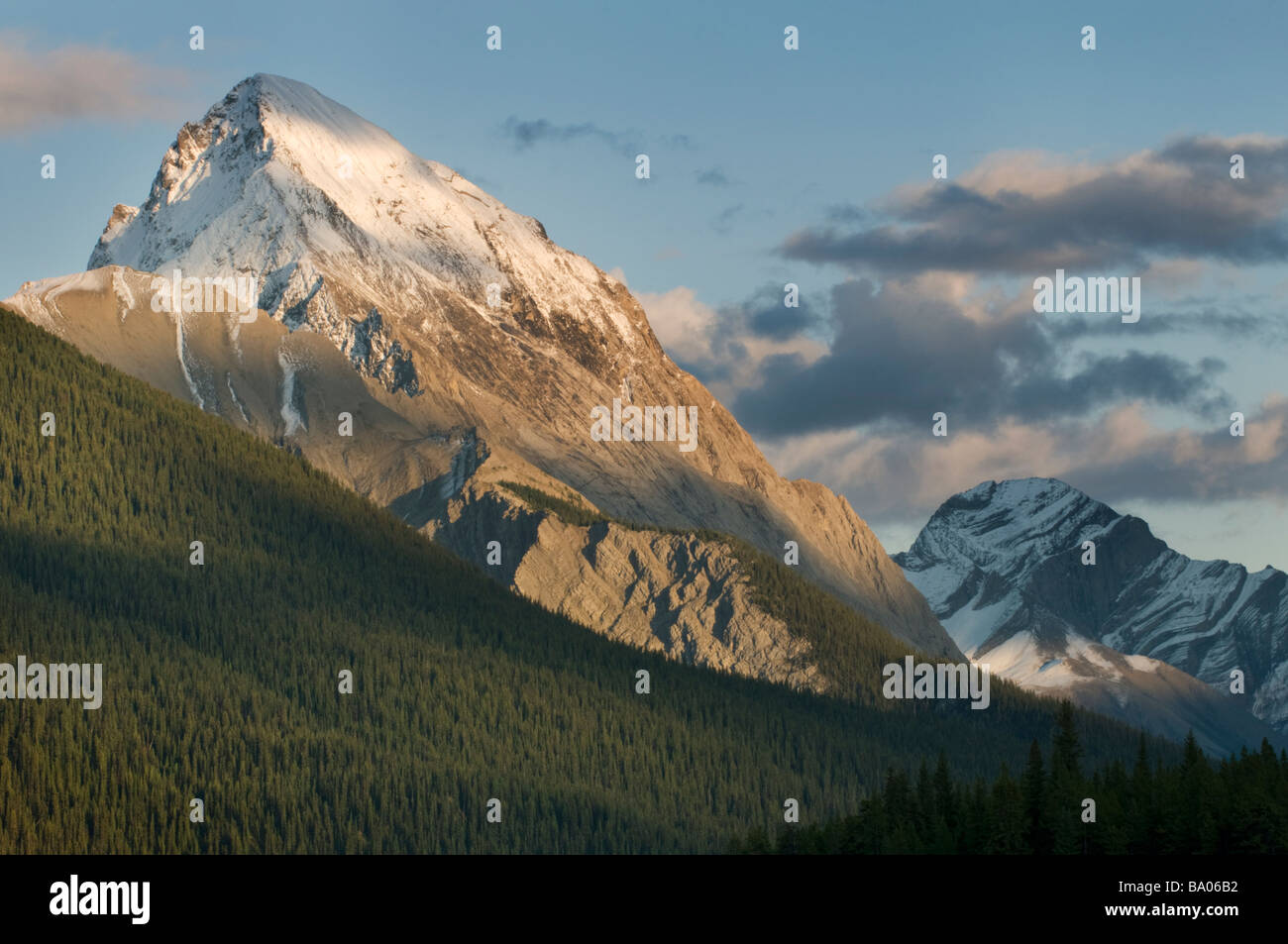 High peak near Maligne Lake Jasper National Park Jasper Canada Stock ...