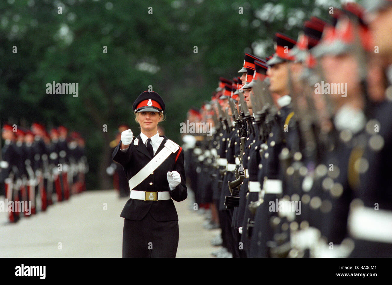 Officer cadets in passing out parade at Sandhurst Military academy UK ...