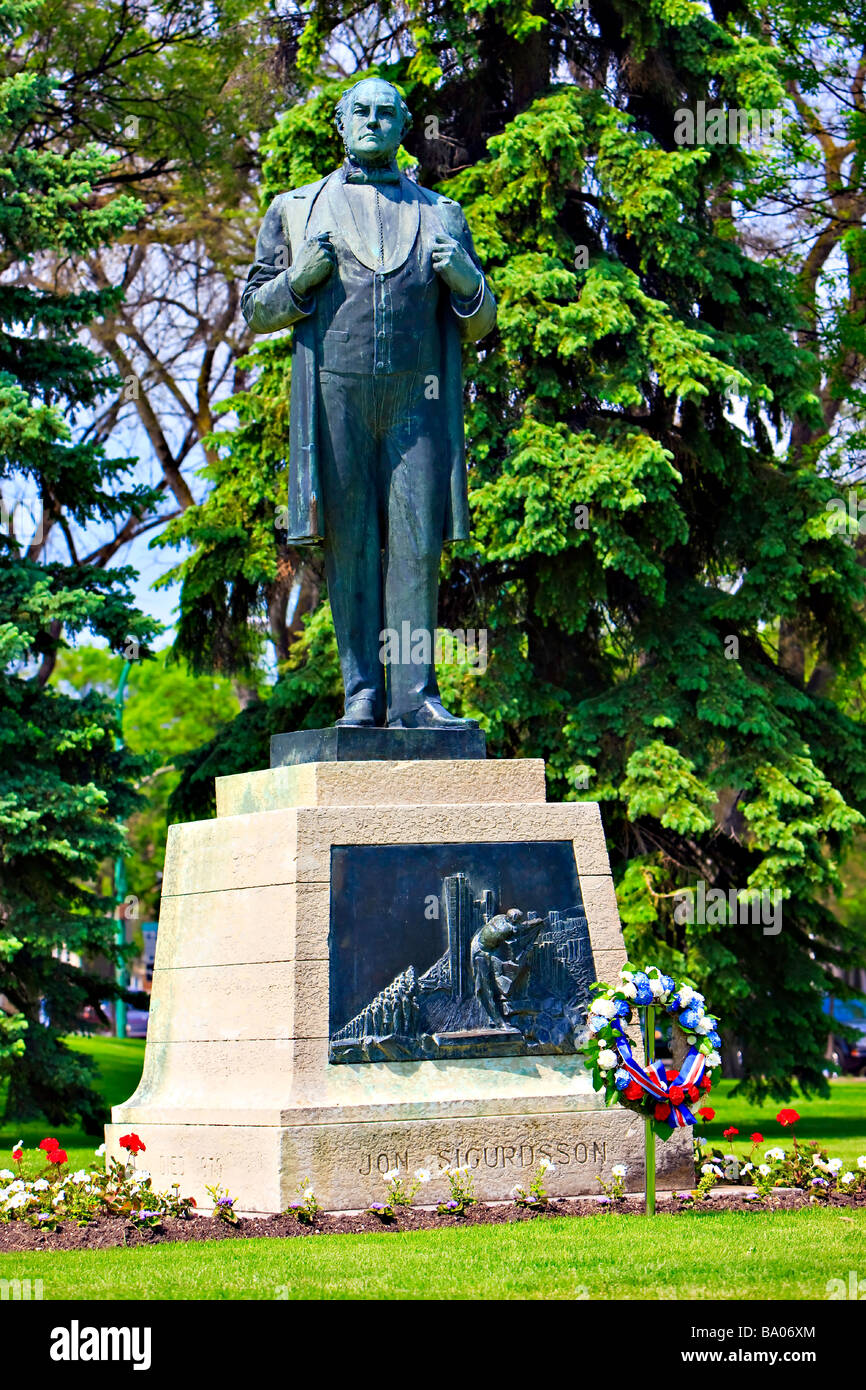 Statue of Jon Sigurdsson (1811-1879),Iceland's Patriot on t he grounds ...