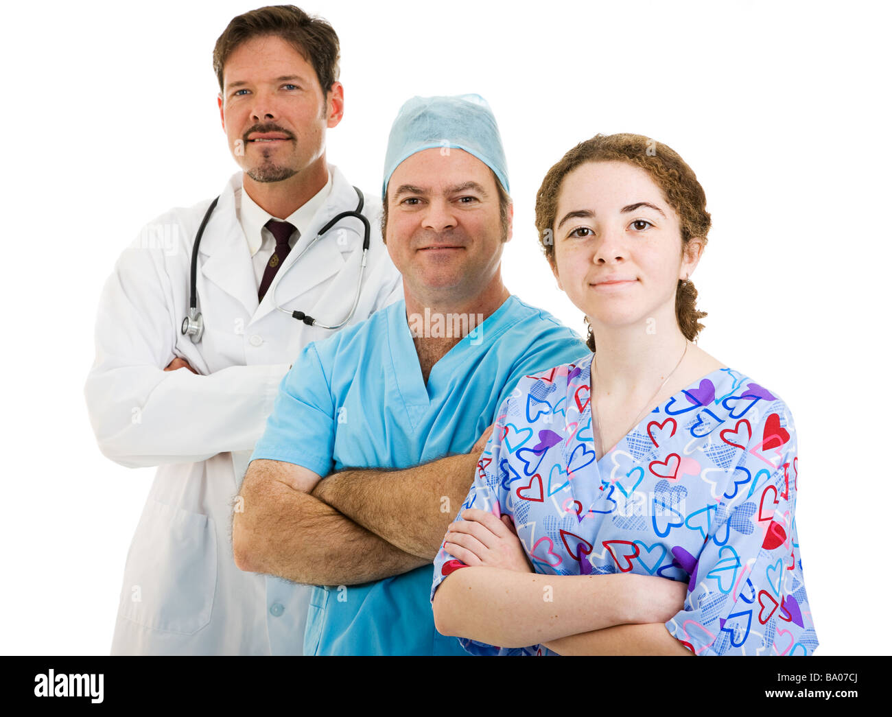 Kind confident medical team isolated on white background Stock Photo ...