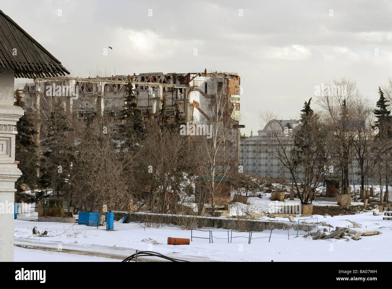 Demolished building of the Soviet world bigest hotel Rossia Russia ...