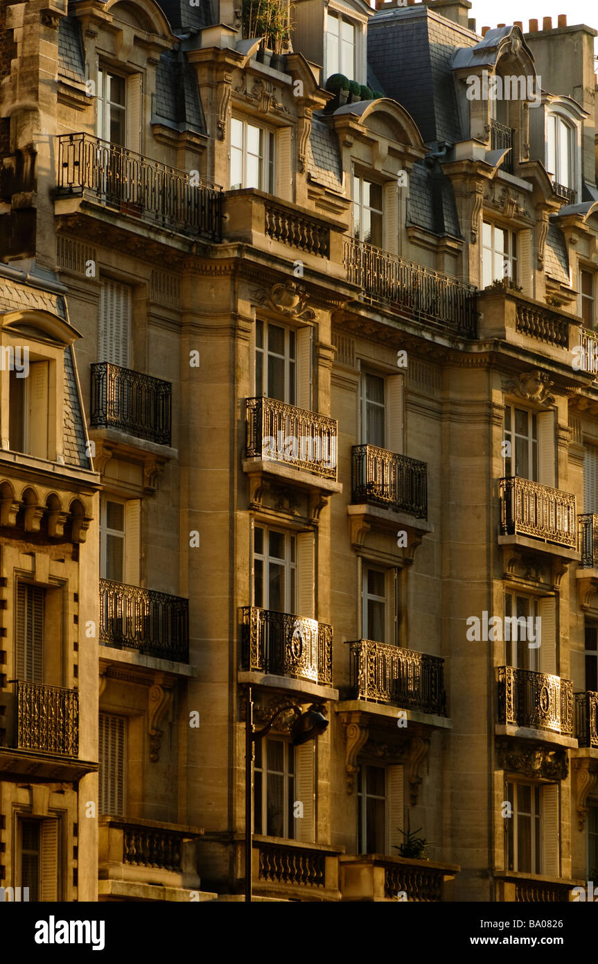 Facade of flats and apartments along a Paris street Stock Photo - Alamy