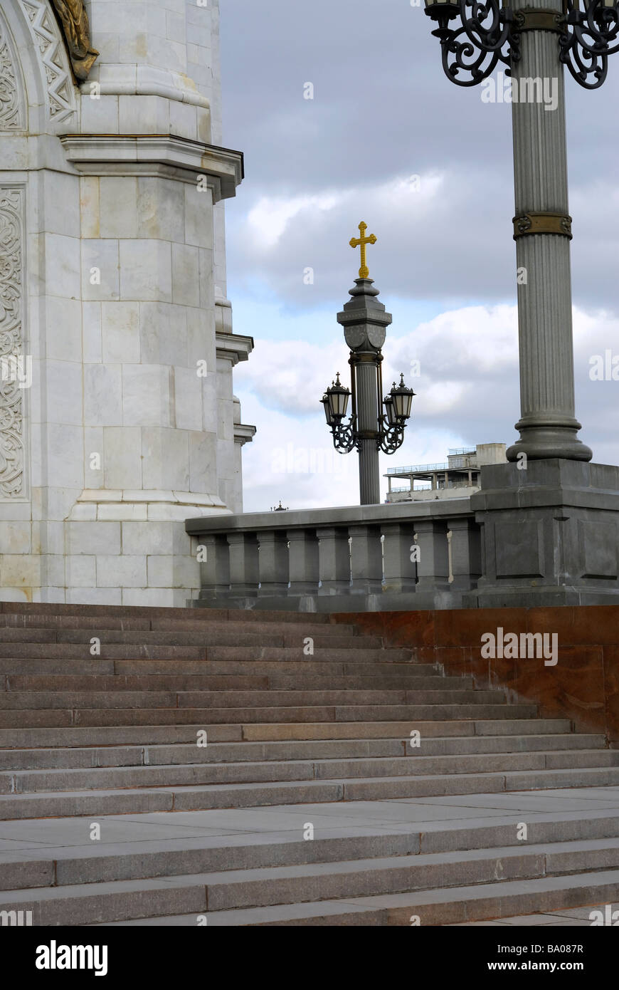 Stairs to the Cathedral of Christ the Saviour Moscow Russia Stock Photo ...