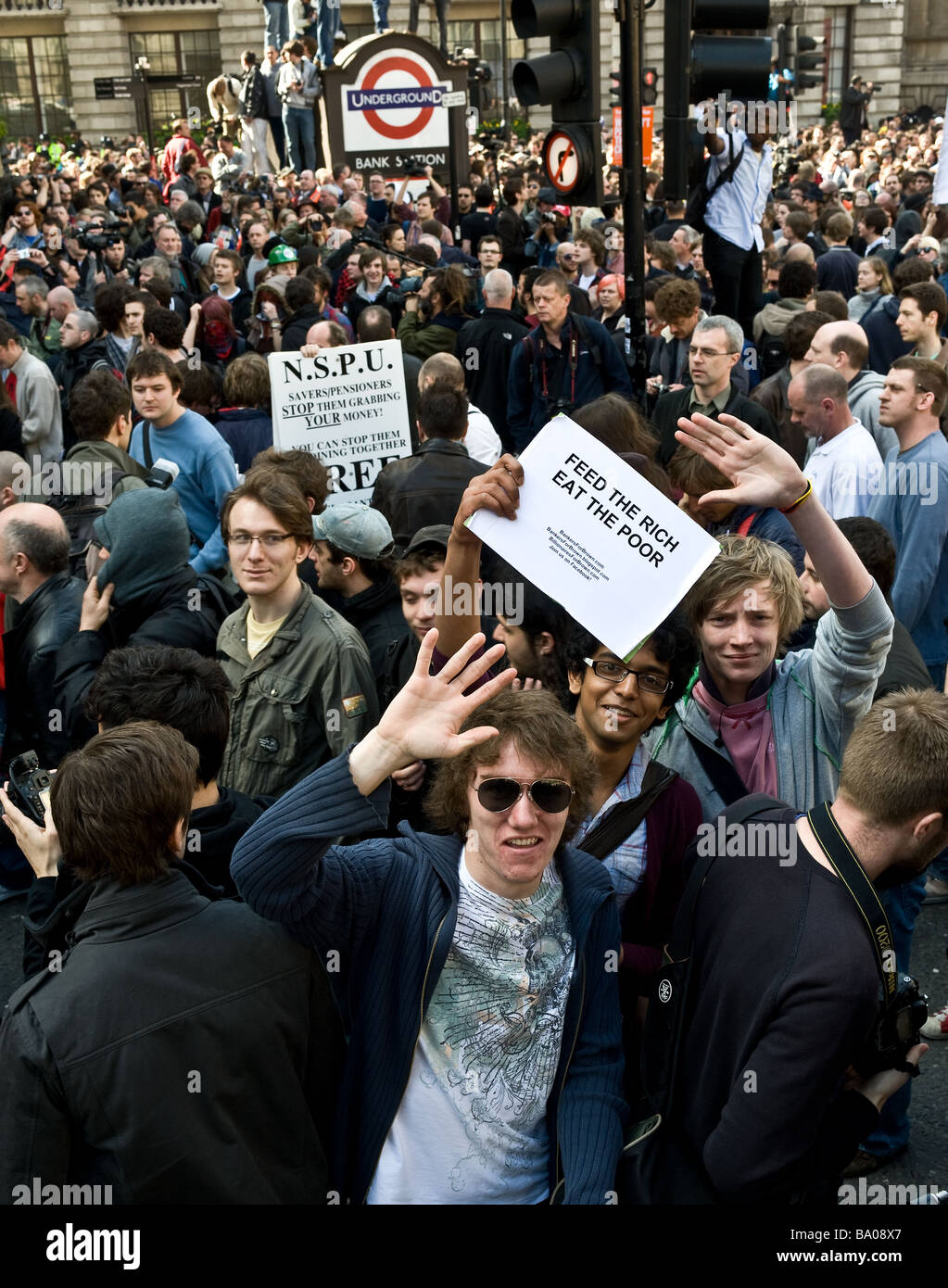 Protesters at the G20 demonstration in the City of London. Photo by ...