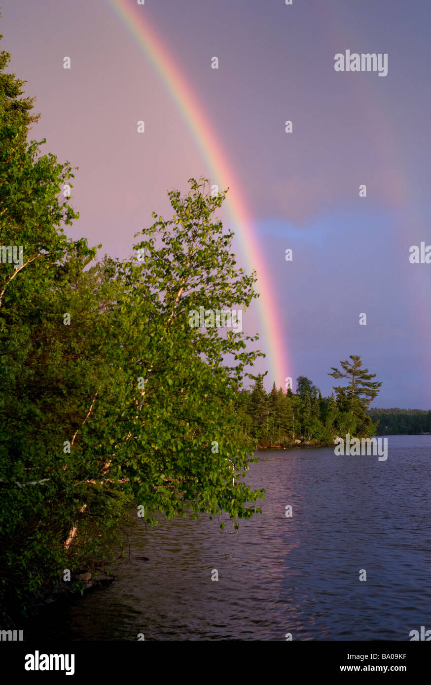 Rainbow, Lake of the Woods, Ontario, Canada Stock Photo - Alamy