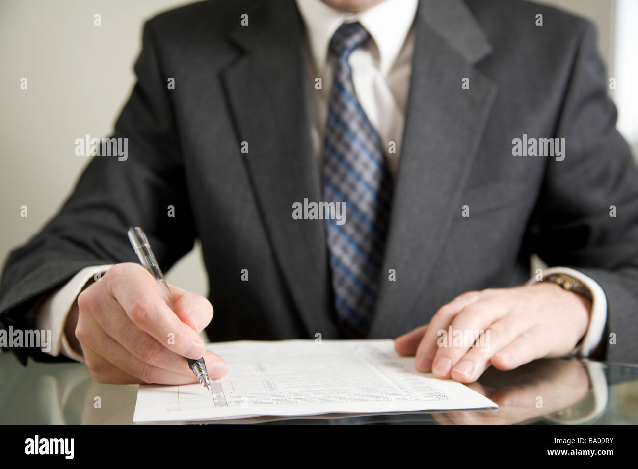 Filing a form Stock Photo - Alamy