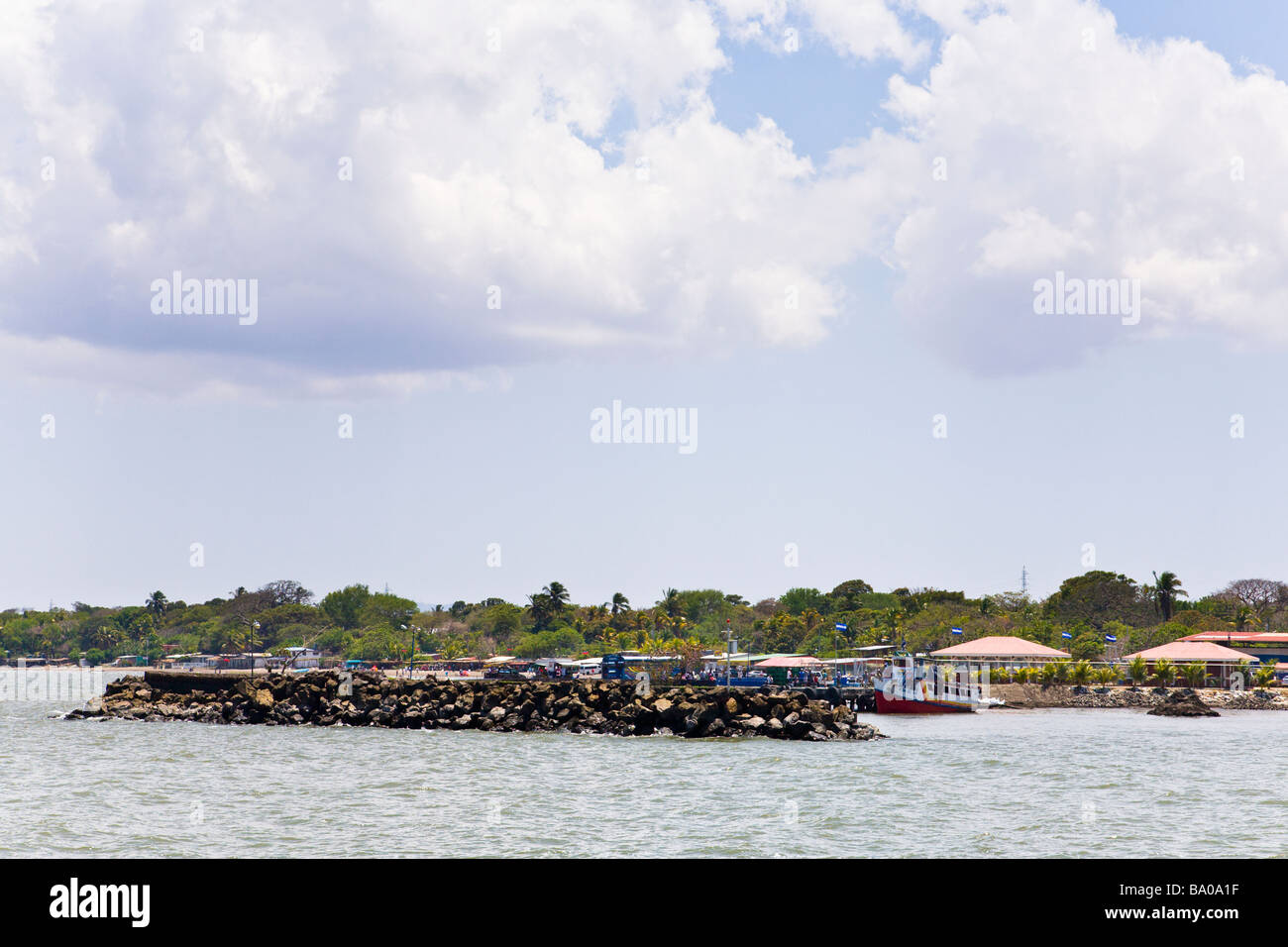 The port of San Jorge seen from Lake Cocibolca, Nicaragua Stock Photo ...