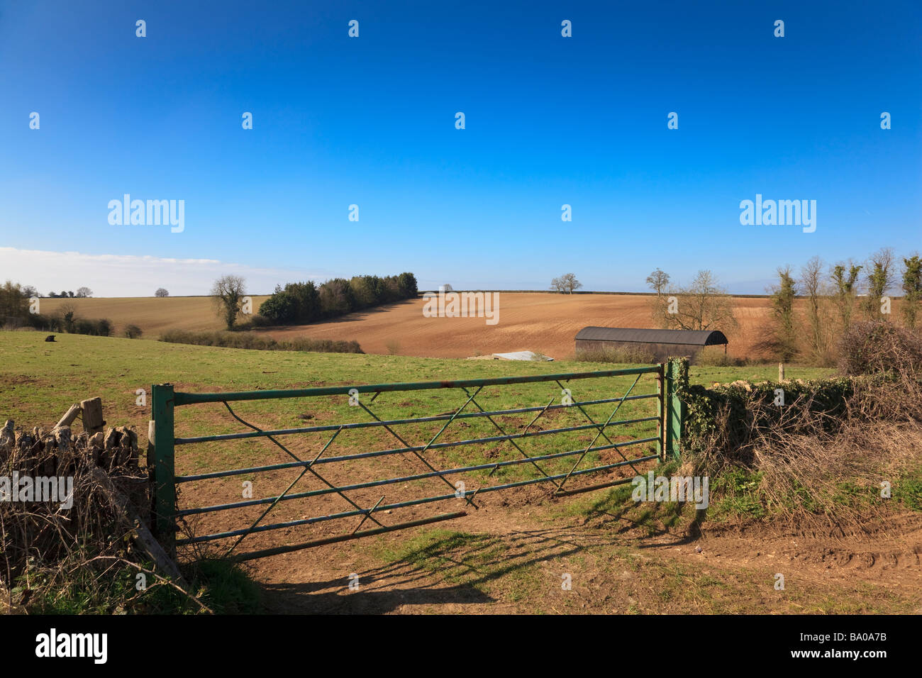 Rolling Cotswold Landscape Near Field Assarts Witney Oxfordshire Stock ...