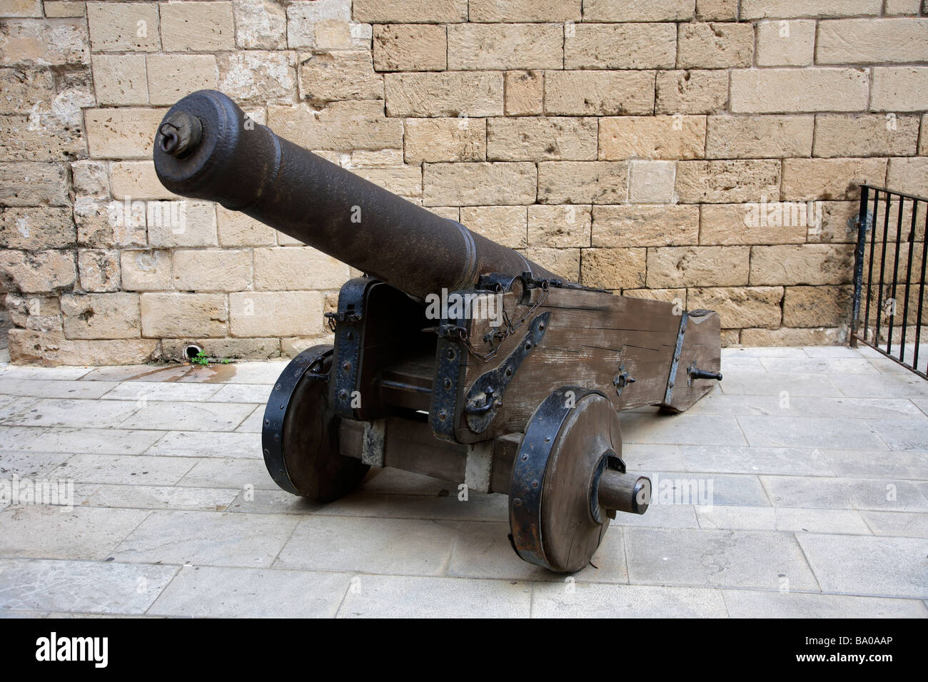 Old Canon outside Palma Cathedral Palma de Mallorca Majorca Island ...
