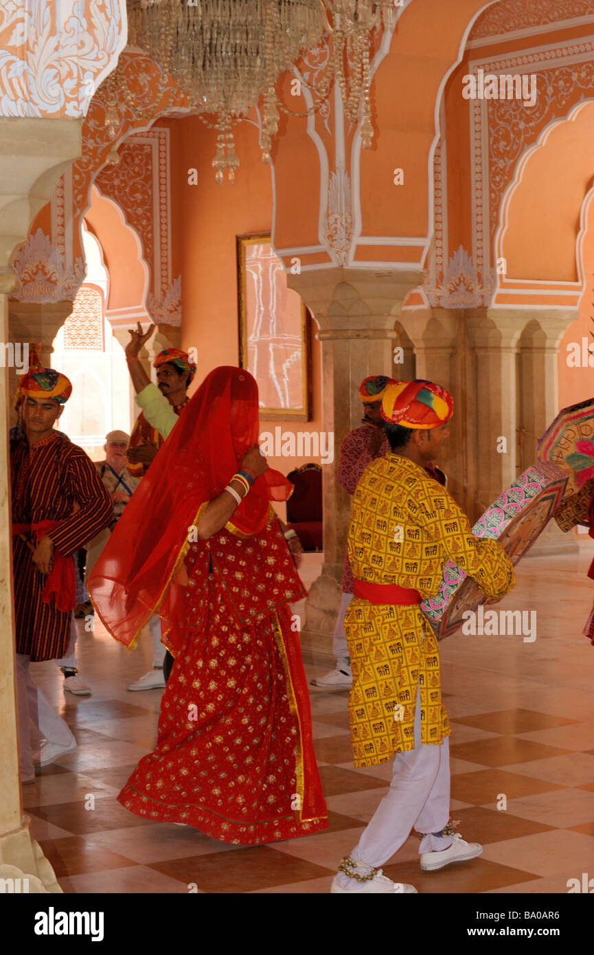 A traditional dance troupe performing in the City Palace of Jaipur in ...