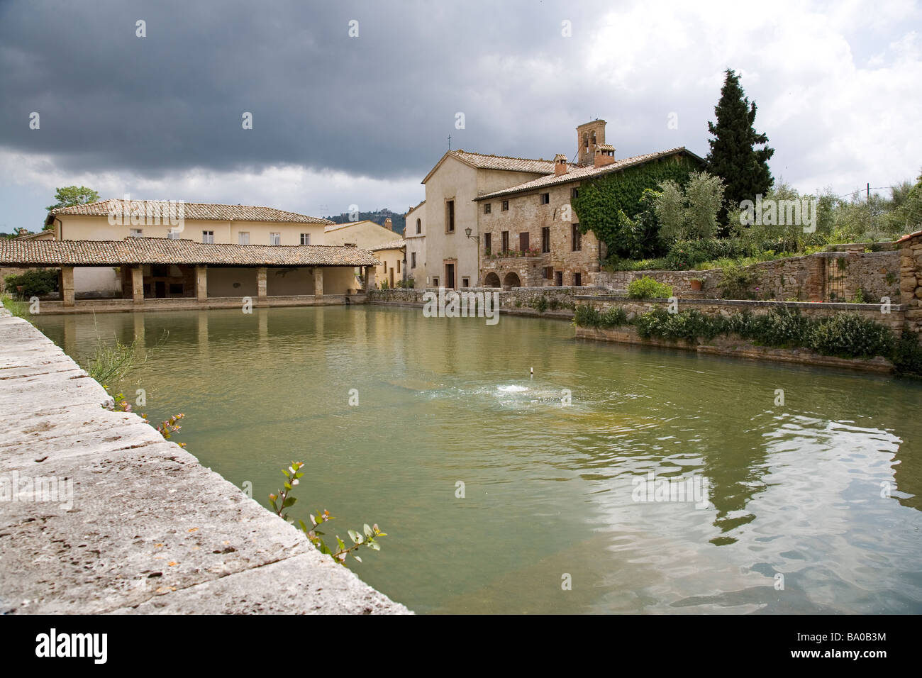 Thermal Baths Bagno Vignoni Tuscany Italy Stock Photo - Alamy