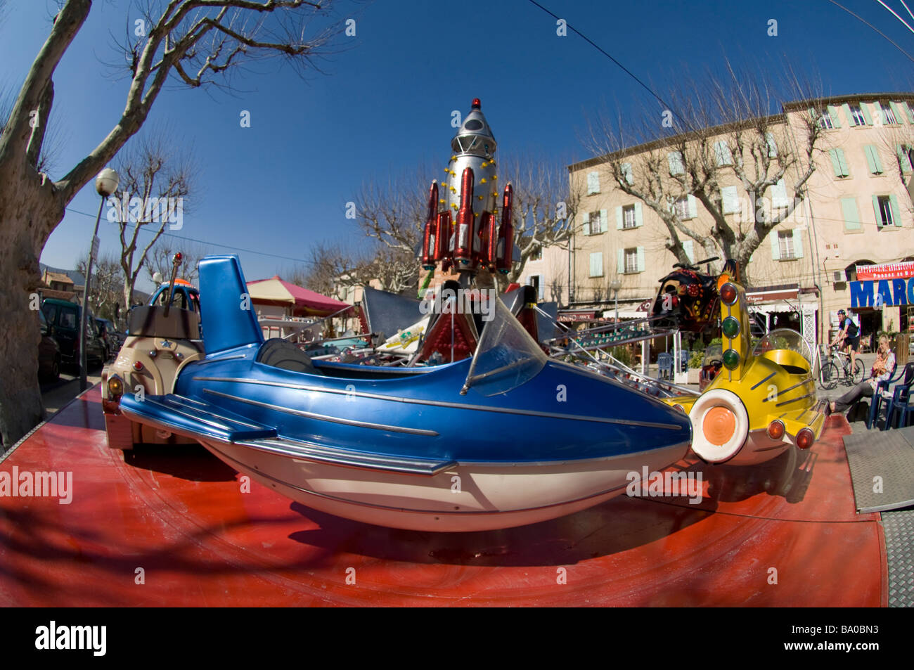 Funfair ride Malaucene Provence France Europe Stock Photo - Alamy