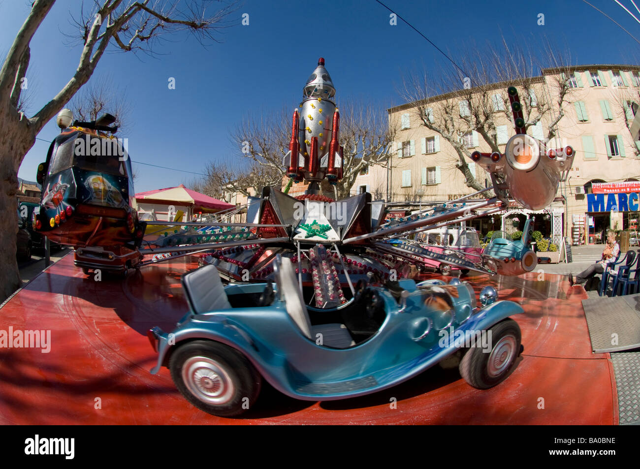Funfair ride Malaucene Provence France Europe Stock Photo - Alamy
