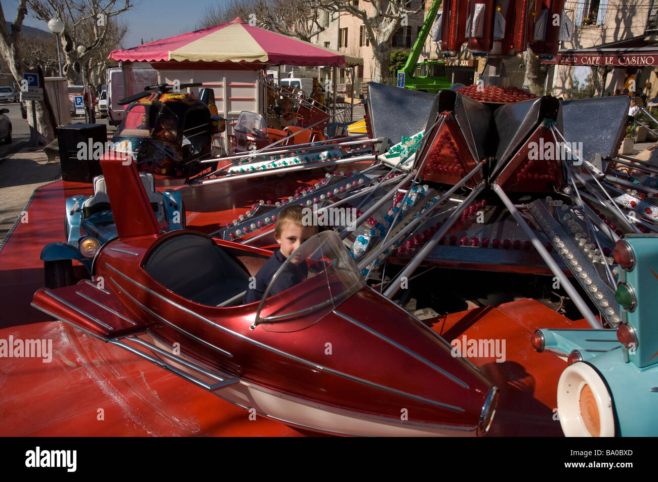 Funfair ride Malaucene Provence France Europe Stock Photo - Alamy