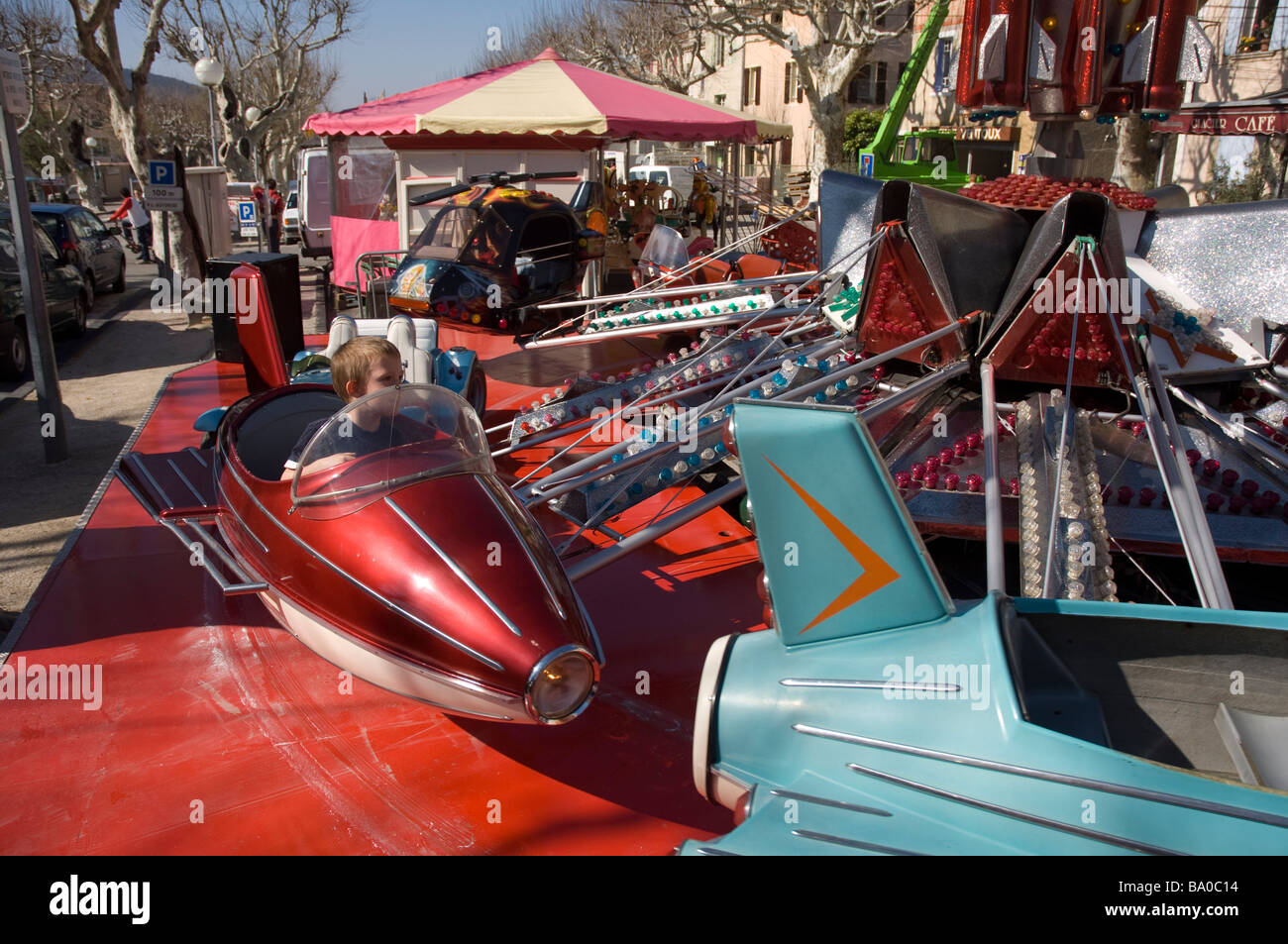 Funfair ride Malaucene Provence France Europe Stock Photo - Alamy
