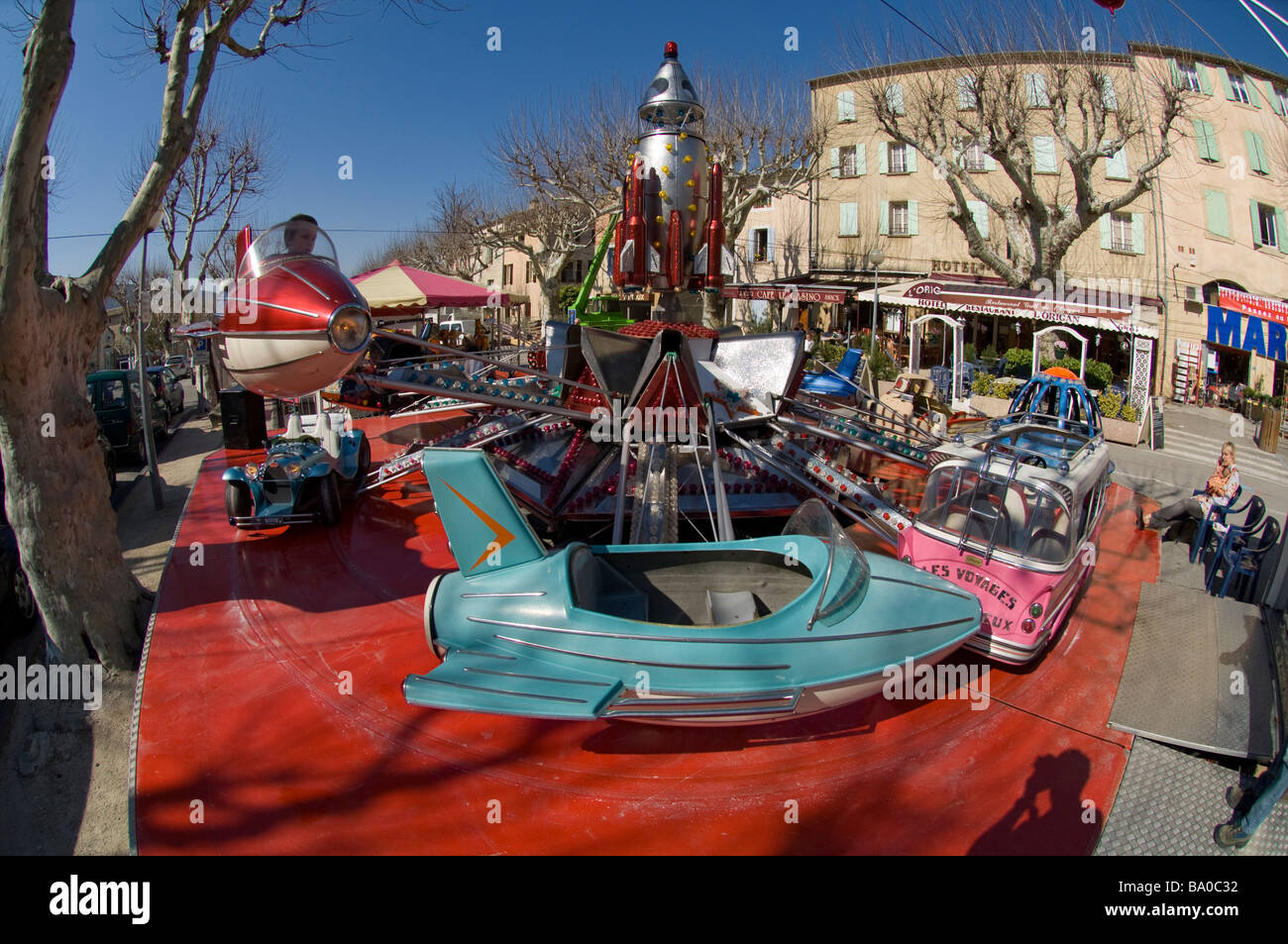 Funfair ride Malaucene Provence France Europe Stock Photo - Alamy