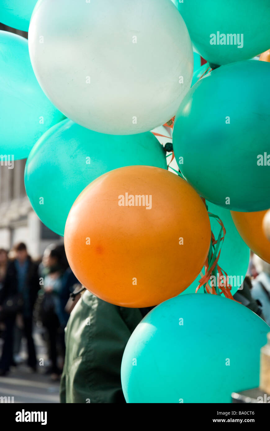 Balloons of Irish flag colour at St. Patrick's Day Festival in ...