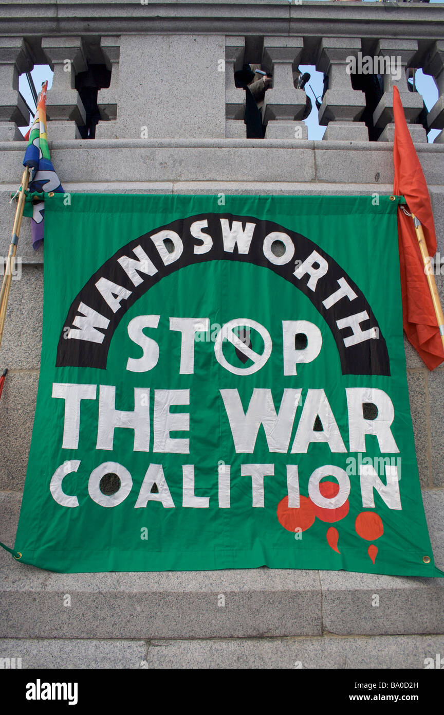 Banner at rally in Trafalgar Square Stock Photo - Alamy