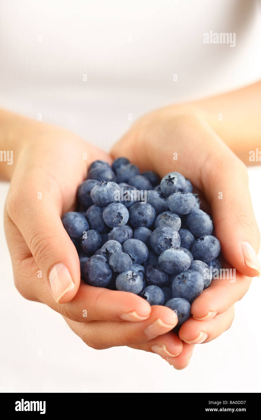 Hand Holding Blueberries Stock Photos & Hand Holding Blueberries Stock ...