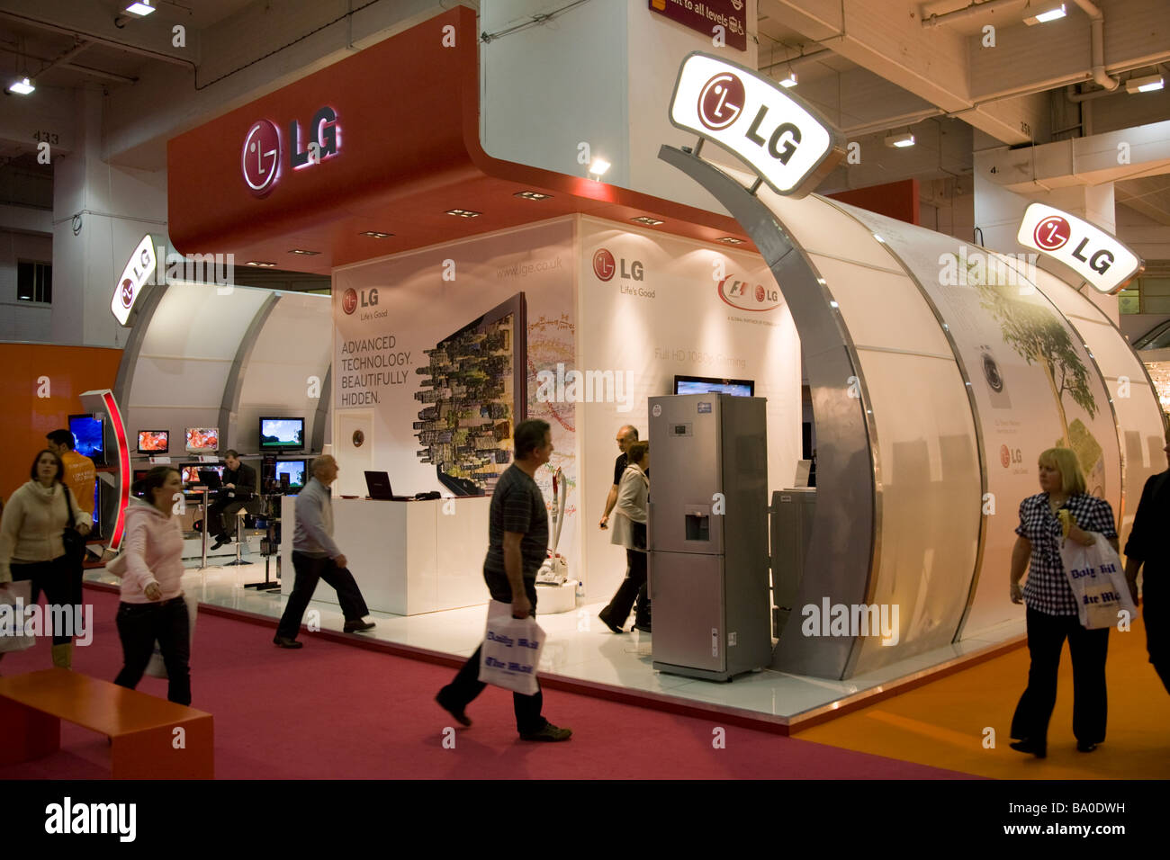 Visitors and the LG stand at The Ideal Home Show Exhibition, Earls ...