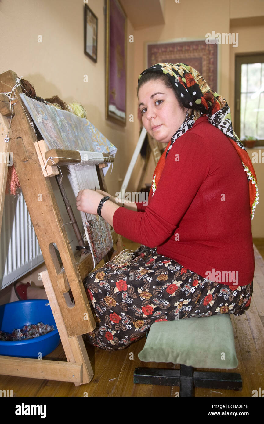 Woman knotting carpet hi-res stock photography and images - Alamy