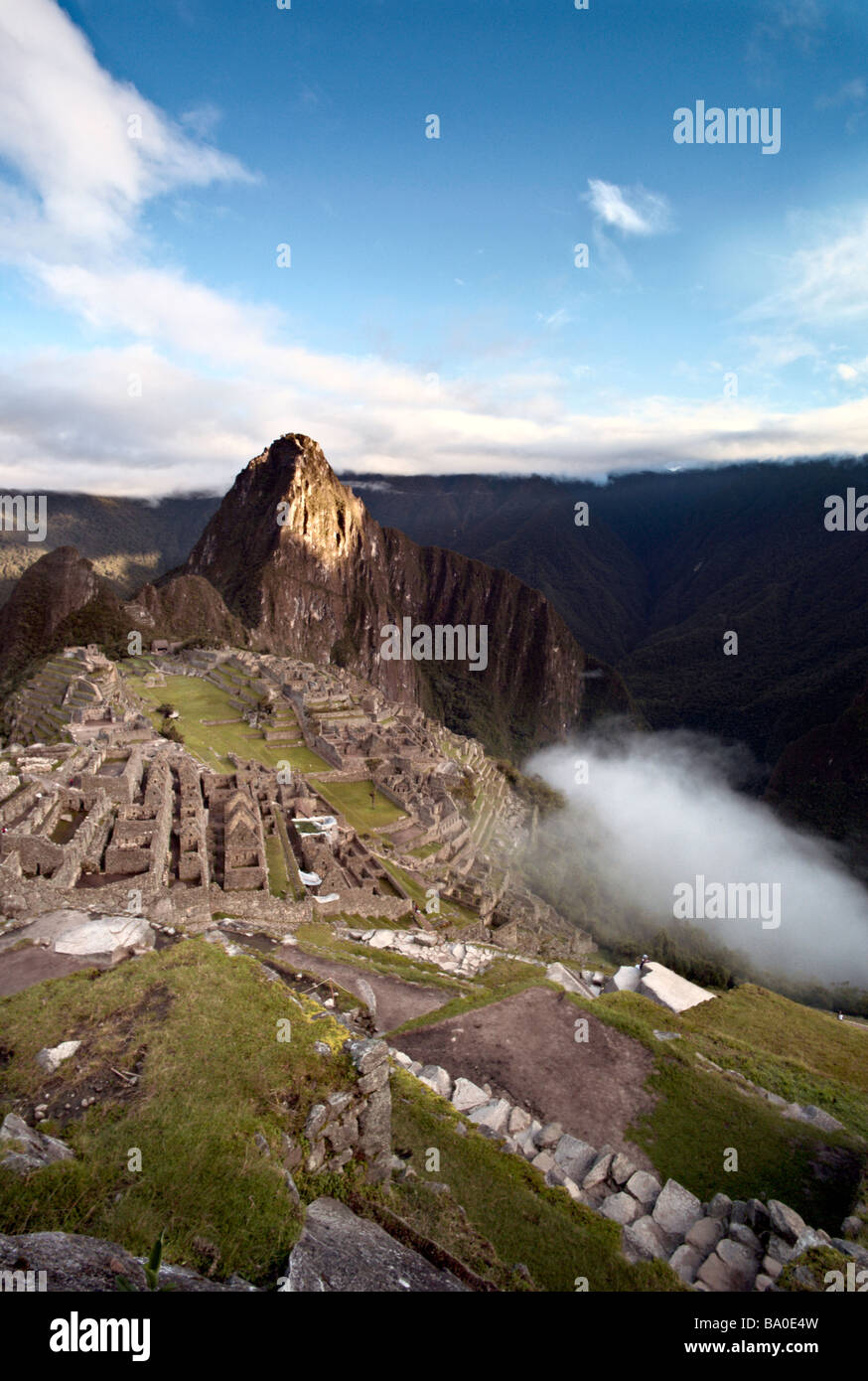 PERU MACHU PICCHU Classic view of Machu Picchu at sunrise from the ...