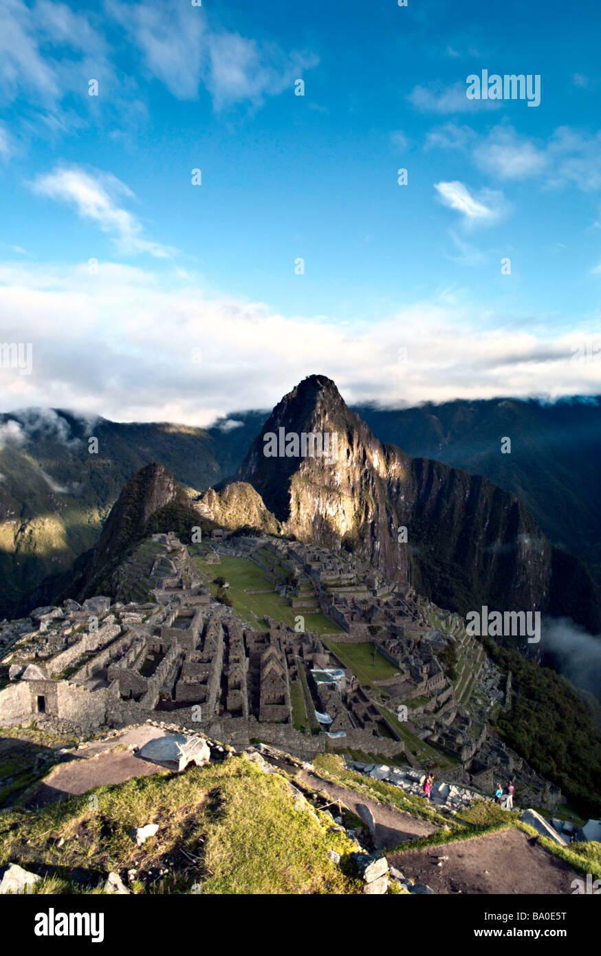 PERU MACHU PICCHU Classic view of Machu Picchu at sunrise from the ...