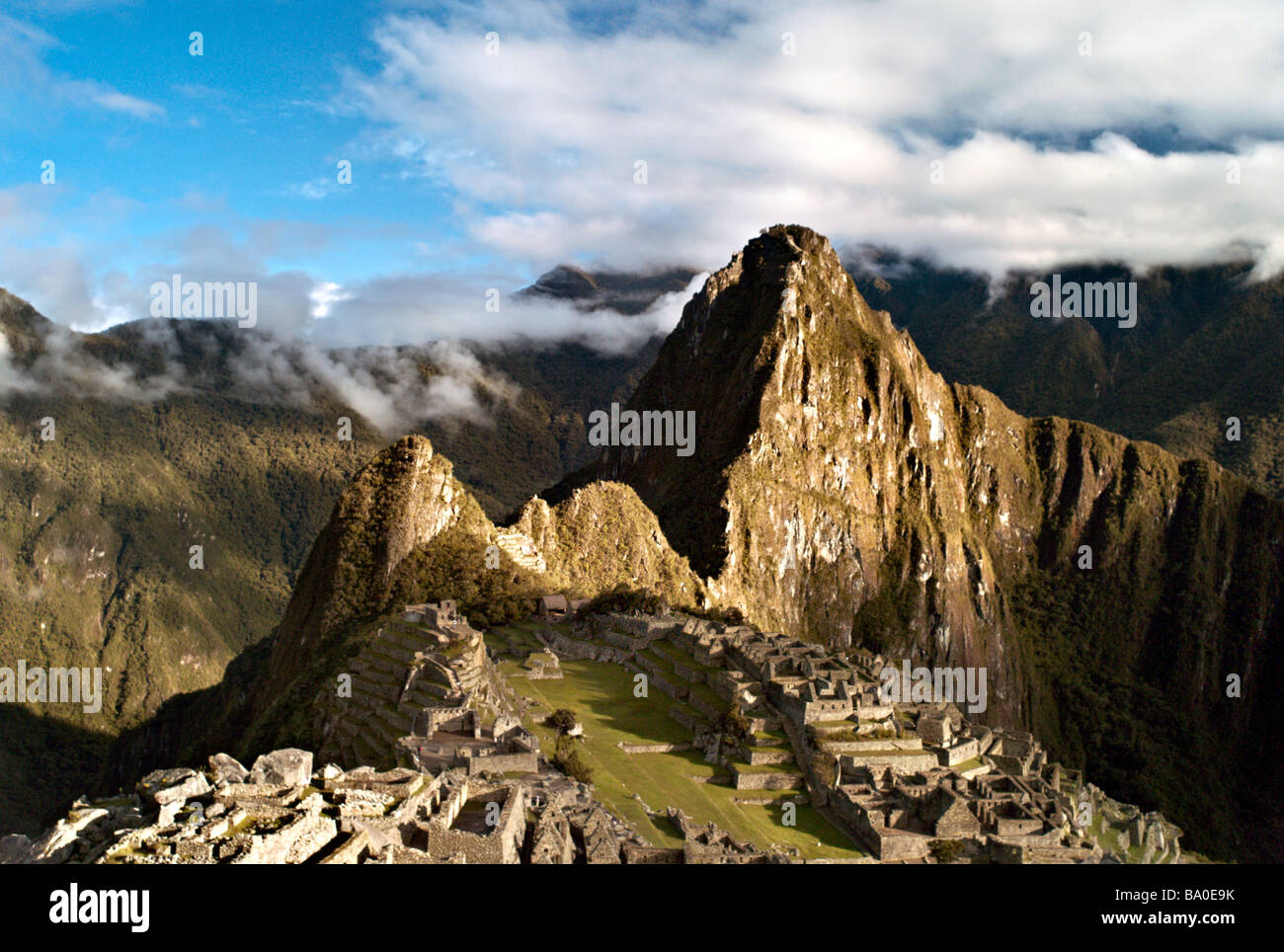 PERU MACHU PICCHU Classic view of Machu Picchu at sunrise from the ...